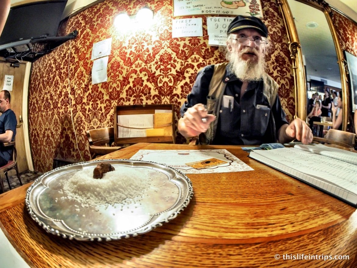 The Sourtoe Cocktail in Dawson City: Yukon Jack & Human Toe